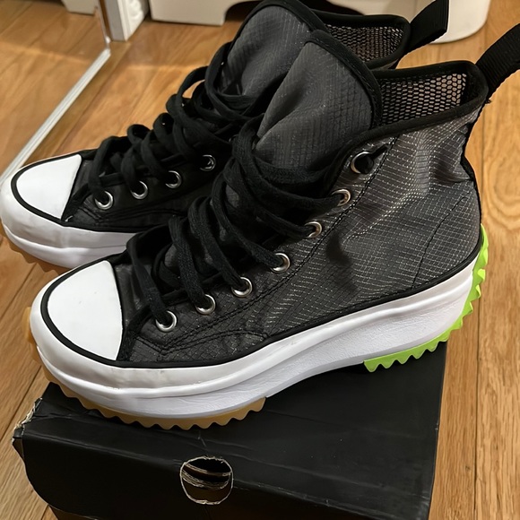 Converse | Shoes | Converse Flatform Black And Green | Poshmark
